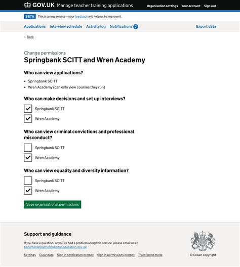 Let Accredited Body Users Set Organisational Permissions Becoming A Teacher Design History