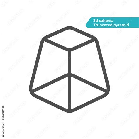Truncated Pyramid D Shape In Line Art Style UI Interface Stock Vector Adobe Stock