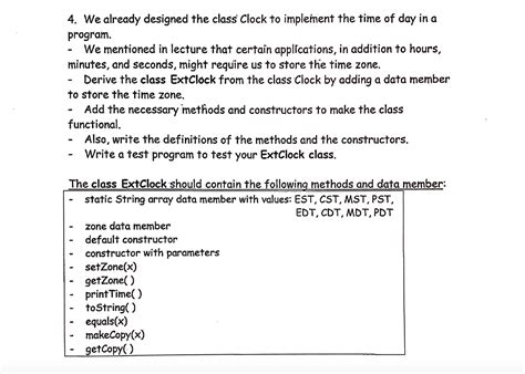4 We Already Designed The Class Clock To Implement