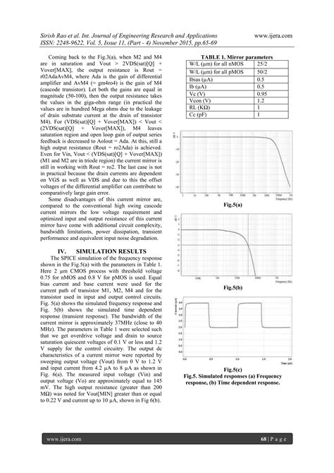 A Low Power Low Voltage High Performance Cmos Current Mirror Pdf