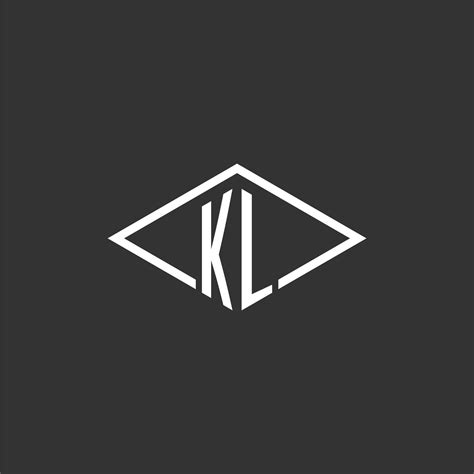 Initials Kl Logo Monogram With Simple Diamond Line Style Design