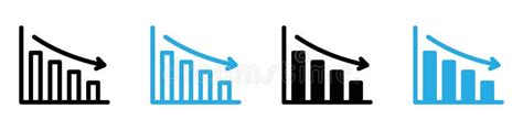Reduction Chart Icon Set Depicting Data Reduction Symbols Ideal For Business Analytics And