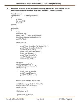 Bpops Principles Of Programming Using C Lab Manual Pdf Programming Languages Computing