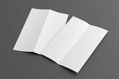 반쯤 접힌 전단지 A4 세로 소책자가 회색 배경에 있습니다 측면보기 0명에 대한 스톡 사진 및 기타 이미지 0명 2단 브로슈어 A4 용지 Istock