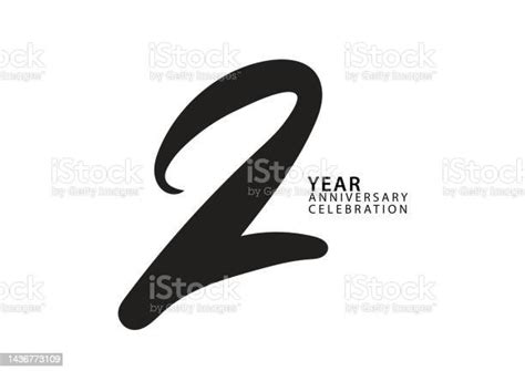 2 주년 기념 블랙 컬러 로고 타입 벡터 2 넘버 디자인 2 번째 생일 초대장 로고 번호 디자인 벡터 일러스트 레이 션 2022년에 대한 스톡 벡터 아트 및 기타 이미지