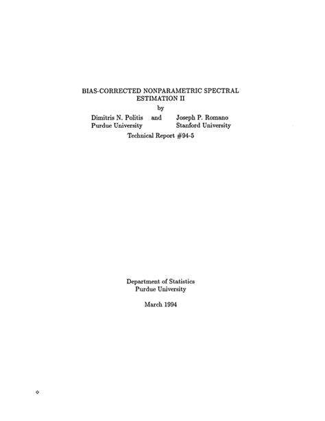 pdf bias corrected nonparametric spectral density estimator