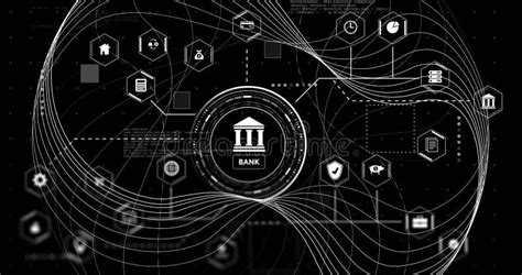 Image Of Network Of Digital Business Icons And Data Processing Stock