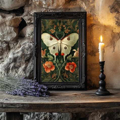 Luna Moth Wall Art Vintage Luna Moth Print For Walls Victorian Style