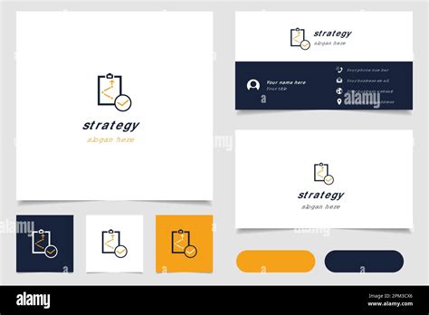 Strategy Logo Design With Editable Slogan Branding Book And Business
