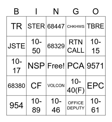 10 Code Bingo Card