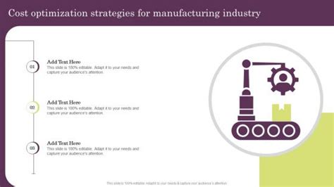 Cost Optimization Strategies For Manufacturing Industry Ppt Presentation