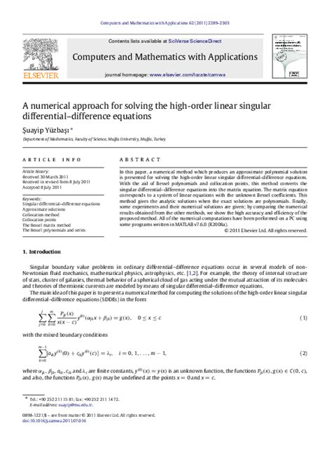 A Numerical Approach For Solving The High Order Linear Singular Differential Difference Equations