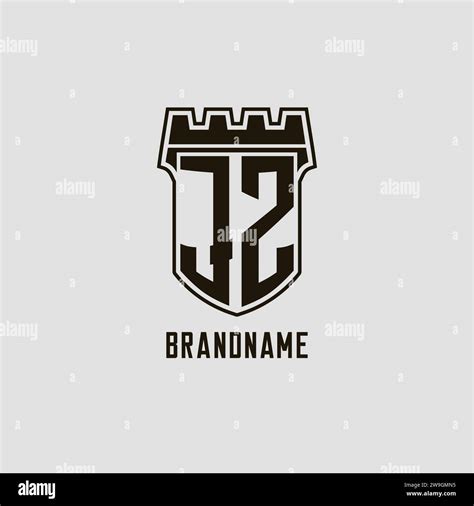 Monogram Jz With Shield Fortress Logo Design Style Vector Graphic Stock Vector Image And Art Alamy
