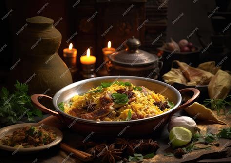 Premium Ai Image A Lamb Biryani Cooking Class Teaching Traditional Preparation Methods