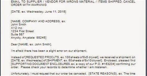 Purchase Order Cancellation Letter Format In Word