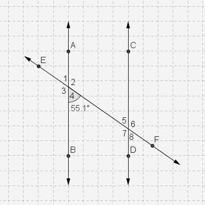 Transversal EF cuts parallel lines AB and CD as shown in the diagram and mâˆ Â What