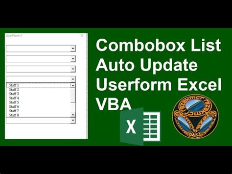 Combobox List Auto Upadate Userform Excel VBA YouTube