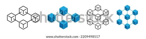 Blockchain Icon Set Block Validation Blockchain Stock Vector Royalty