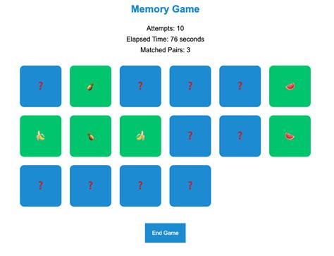 Github Terabajtmemory Game The Game Allows Players To Reveal Pairs Of Identical Image Tiles