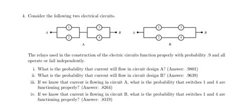 Solved 4 Consider The Following Two Electrical Circuits The Chegg Com