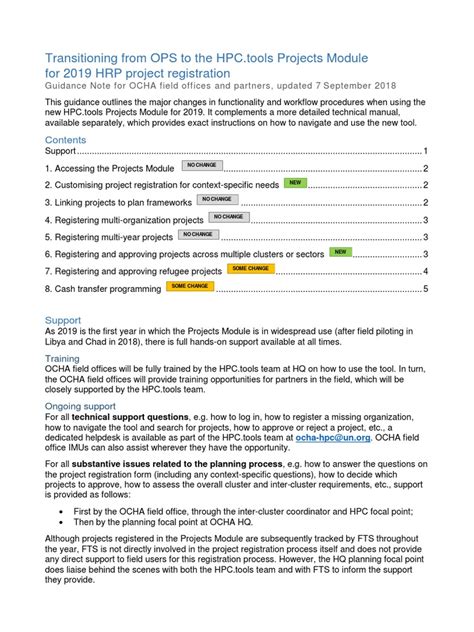 transition guidance note for hpc tools projects module pdf refugee