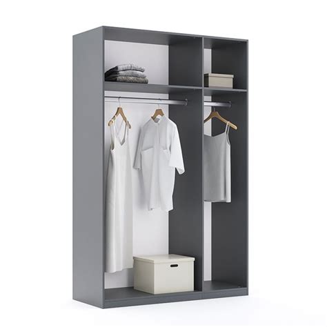 Шкаф распашной трехдверный 3Д Тео Miromark To 23 Ag Антрацит Графитовый Ламинированная ДСП