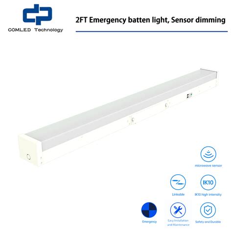 2ft Led Emergency Batten Light Sensor Dimming Fixture Comled