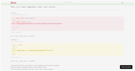 Errorboundary In Codesandbox Doesnt Completely Catch Codesandbox