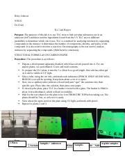 TLC Lab Report Docx Riley Johnson Dr Fealy TLC Lab Report Purpose The Purpose Of