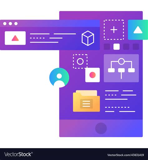 Mobile App Development Flat Icon Isolated Vector Image