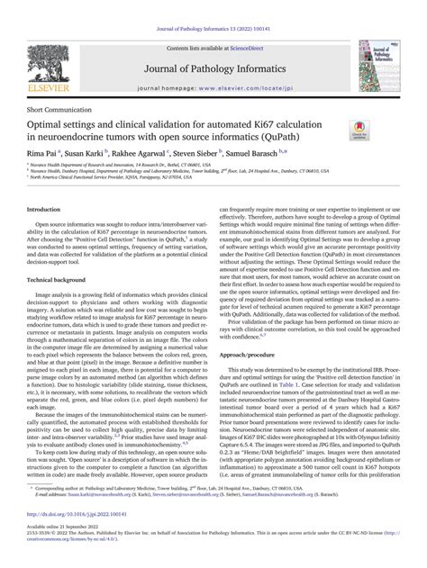 Pdf Optimal Settings And Clinical Validation For Automated Ki67