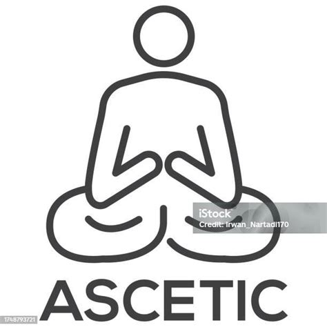 금욕주의 아이콘입니다 현대 기호 선형 픽토그램 윤곽선 기호 간단한 얇은 선 벡터 디자인 요소 템플릿 가냘픈에 대한 스톡 벡터