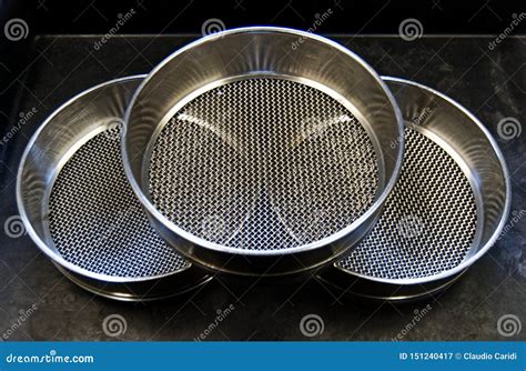 Steel Sieving Mesh For Laboratory Analysis Stock Image Image Of Mesh