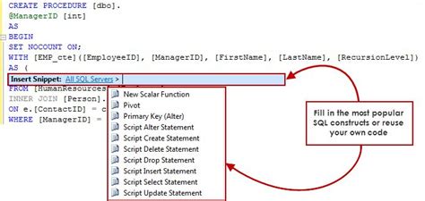 SQL Templates Jumpstart Code Writing Using Built In Templates For Commonly Used SQL Statements