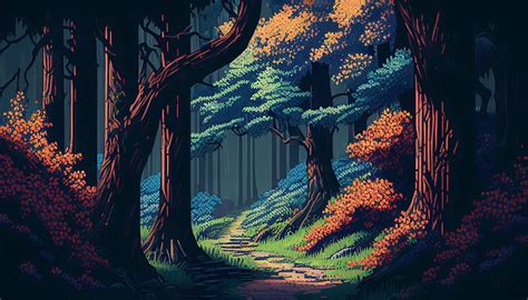 Pixel Art Background Forest