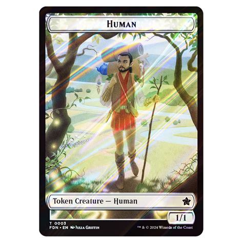 Magic The Gathering Foundations Tokens Human 0003 Foil