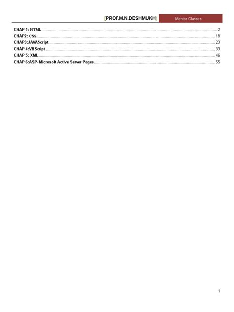 web technologies pdf html element html