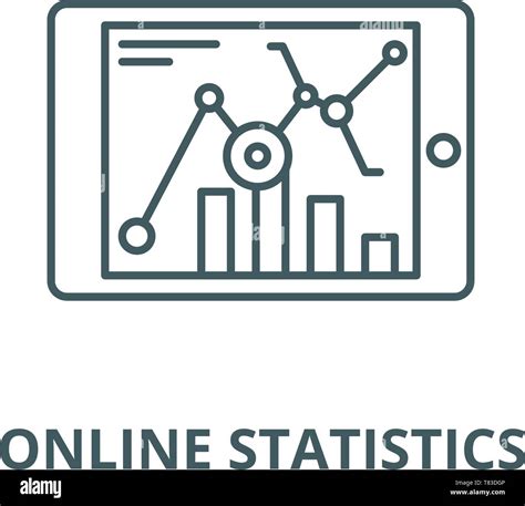 Online Statistics Vector Line Icon Linear Concept Outline Sign