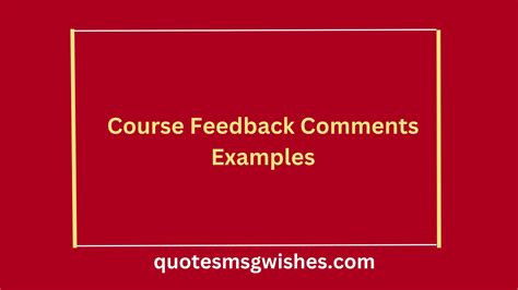 70 Positive And Negative Course Feedback Comments Examples From