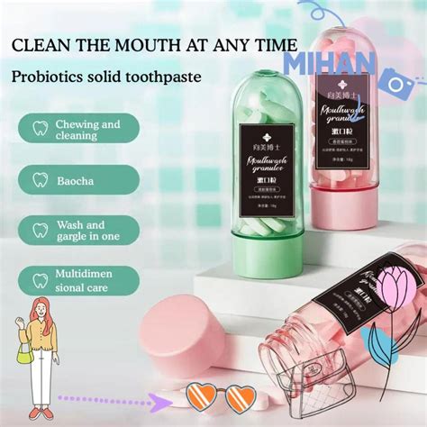 Mihan Probiotic Solid Toothpaste Effectively Portable Peach Gargle