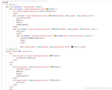 Html布局 Div，span，tablehtml Div Table Csdn博客