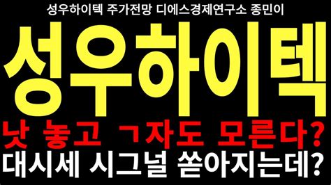 성우하이텍 주가전망 낫 놓고 ㄱ자도 모른다 대시세 시그널 쏟아지는데 성우하이텍 목표가 Feat 디에스경제연구소 종민이 0719 Youtube