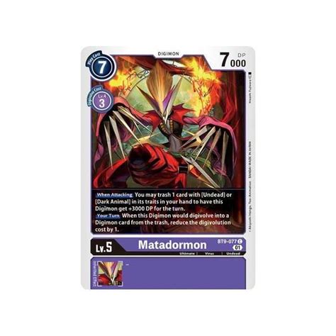 Matadormon Common Bt09 X Record Carta Digimon En México