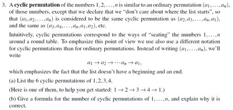 Solved N 3 A Cyclic Permutation Of The Numbers 1 2 N