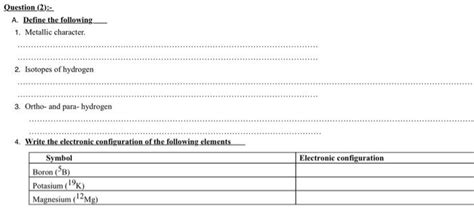 solved 4 write the clectronic configuration of the