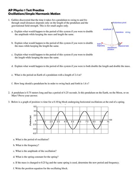 SOLUTION AP Physics Simple Harmonic Motion Test Practice Studypool