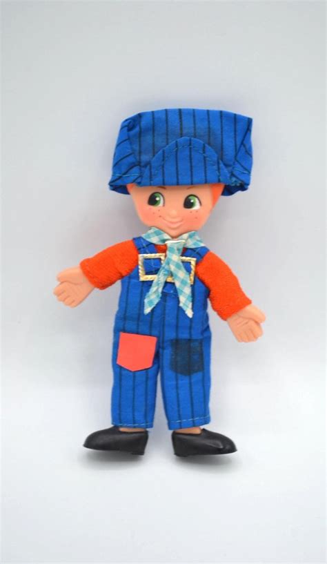 Vintage Flatsy Doll By Ideal Boy Train Conductor With Outfit Hat And
