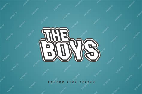 Premium Vector | The boys editable text effect design