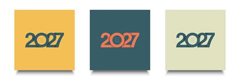 Set Of 2027 New Year Number Design 77204529 Vector Art At Vecteezy