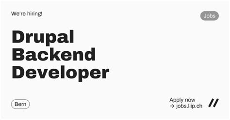 Liip On Linkedin Drupal Backend Developer Job 80 100 Liip